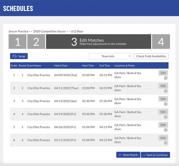 Scheduling Made Easy - Sports Connect